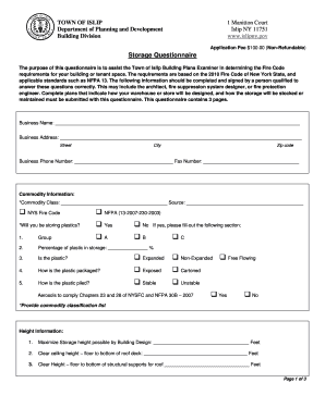 Fillable Online Application Fee Non-Refundable Storage Fax Email Print ...