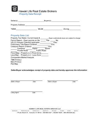 Fillable Online Property Data Receipt Fax Email Print - pdfFiller