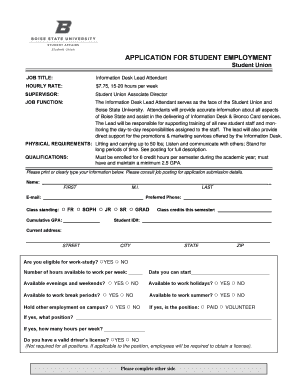 Fillable Online sub boisestate Information-desk-lead-desk-attendant ...