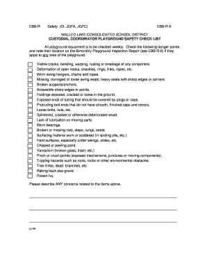 Fillable Online board-policy wlcsd EBB-R-5 Playground Safety Checklist ...