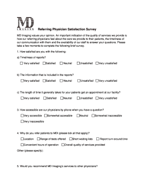 Fillable Online Referring Physician Satisfaction Survey - mdimagingny ...