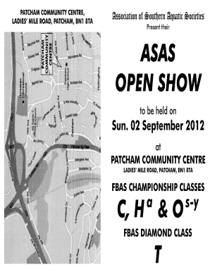 Fillable Online PATCHAM COMMUNITY CENTRE LADIES MILE ROAD PATCHAM BN1 ...