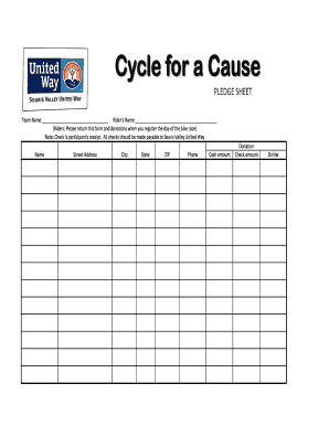 Fillable Online Cycle for a Cause - bsvunitedwaybbcomb Fax Email Print ...