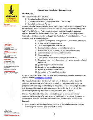 Fillable Online 1 Member and Beneficiary Consent Form Introduction The ...