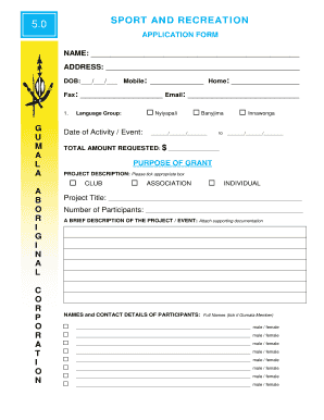 Fillable Online APPLICATION FORM - Gumala Fax Email Print - pdfFiller