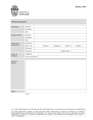 Fillable Online guadalajara modelo 1001 ayuntamiento guadalajara Fax ...