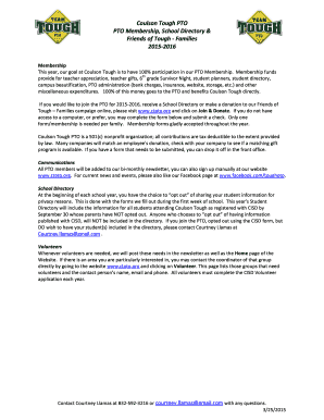 Fillable Online ctpto Form - Coulson Tough PTO Fax Email Print - pdfFiller