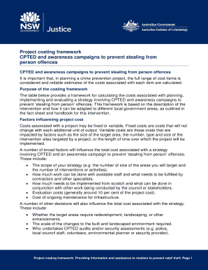 Fillable Online Project costing framework Fax Email Print - pdfFiller