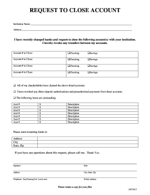 Fillable Online REQUEST TO CLOSE ACCOUNT - bpeoplesiowabbcomb Fax Email ...