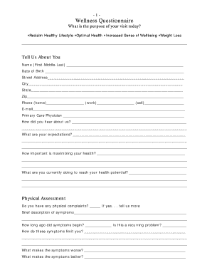 Fillable Online setonhealth Wellness Questionnairedoc - setonhealth Fax ...