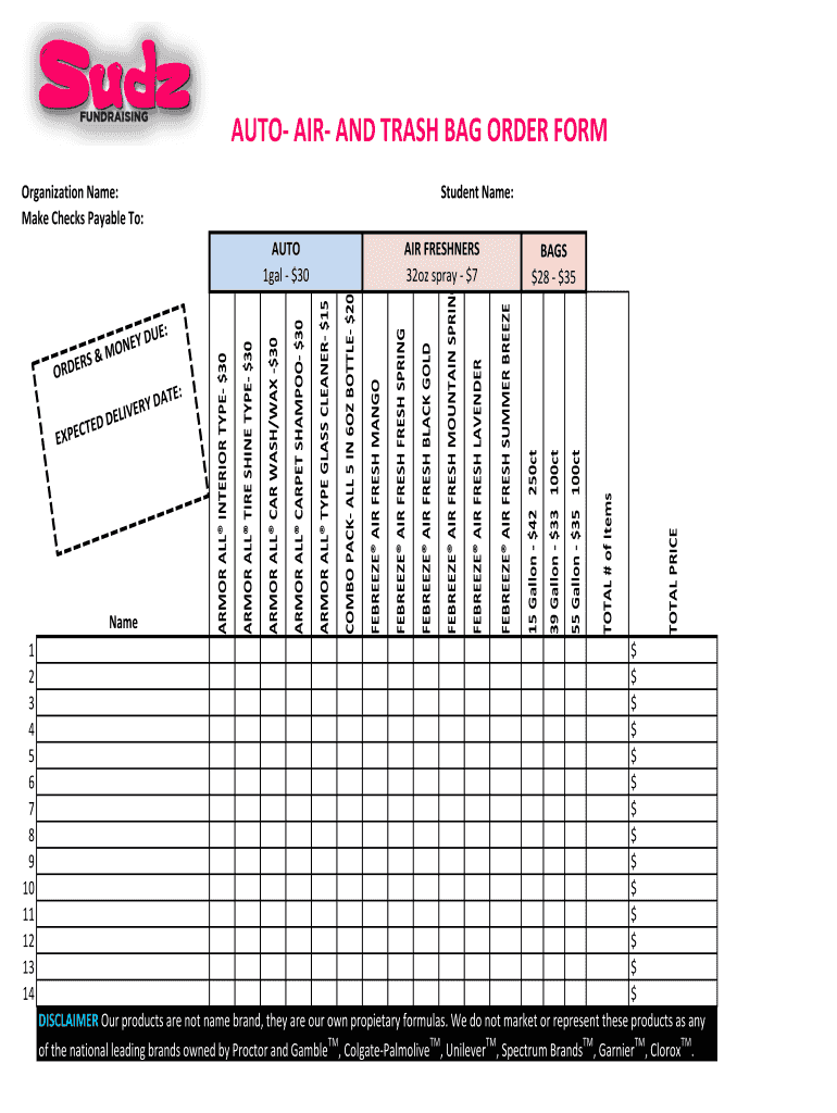 Fillable Online AIR FRESHNERS Fax Email Print - pdfFiller