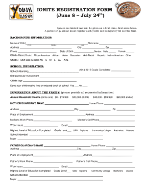 Fillable Online christianworldmissions IGNITE REGISTRATION FORM June 8 July 24th ...