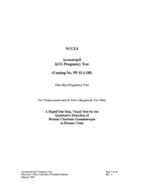 Fillable Online hCG Pregnancy Test Fax Email Print - pdfFiller