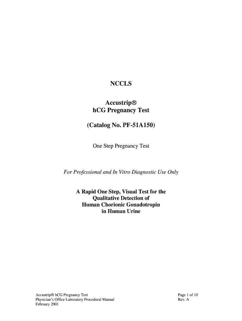 Fillable Online hCG Pregnancy Test Fax Email Print - pdfFiller