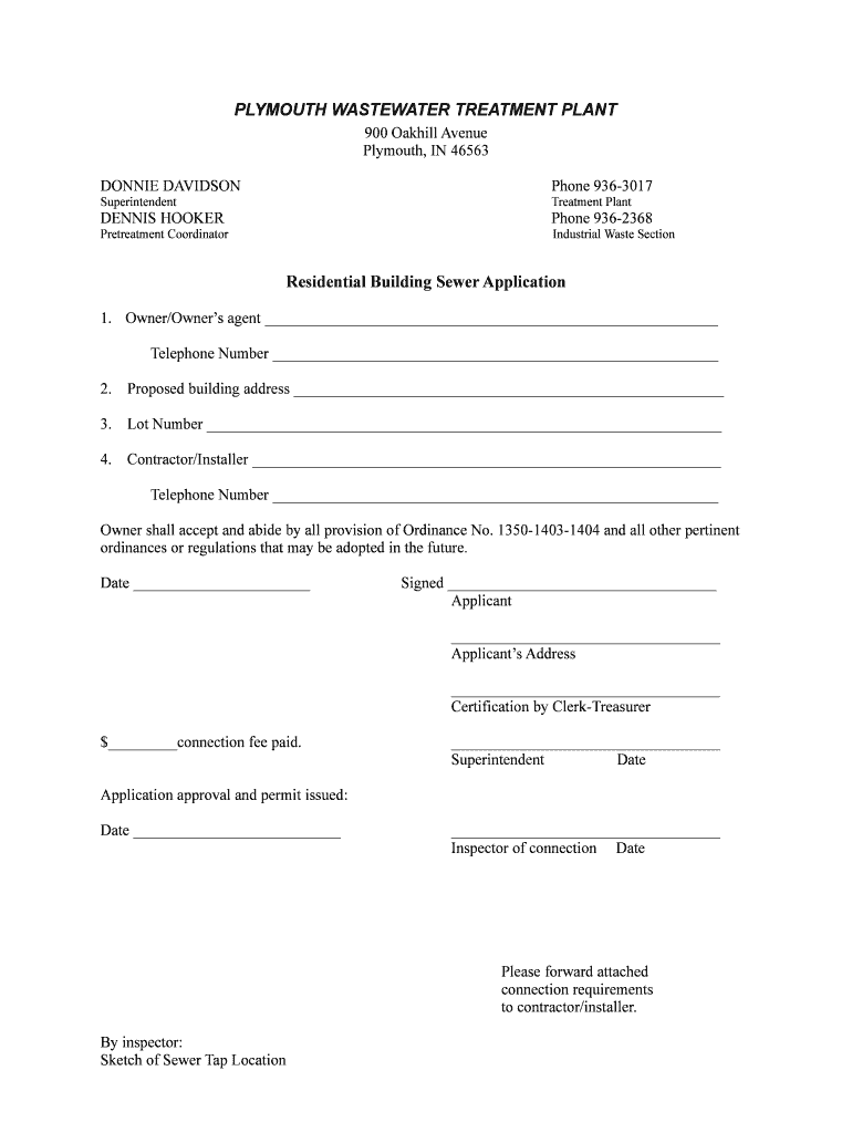 Fillable Online Residential Building Sewer Application Fax Email Print - pdfFiller