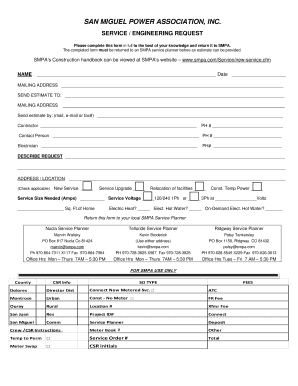 Fillable Online San miguel power association, inc. - SMPA! Fax Email ...