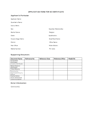 Fillable Online esuvidha tripura nic APPLICATION FORM FOR SC ...