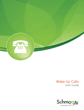Fillable Online Wake Up Calls Fax Email Print - pdfFiller