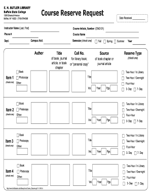 Fillable Online bsclib01 buffalostate Course Reserve Request - EH Butler Library - Buffalo State ...