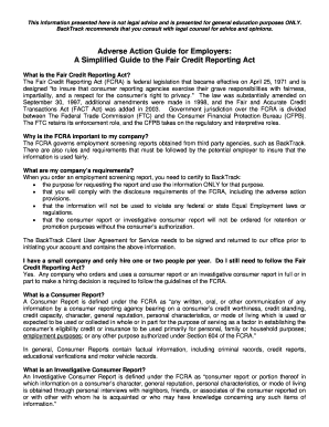 Fillable Online Adverse Action Guide for Employers A Simplified Guide ...