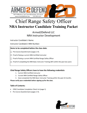 Fillable Online Wwwarmeddefendbcomb Chief Range Safety Officer Fax ...