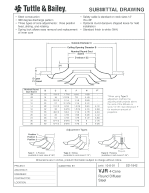Fillable Online Round Diffusers Submittals - Tuttle Bailey Fax Email Print - pdfFiller