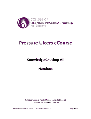 Fillable Online Pressure Ulcers eCourse Fax Email Print - pdfFiller