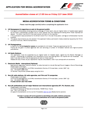 Fillable Online APPLICATION FOR MEDIA ACCREDITATION - walesrallygbcom ...