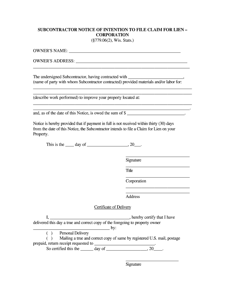 Notice Of Intent To Lien Texas Fill Online Printable Fillable 