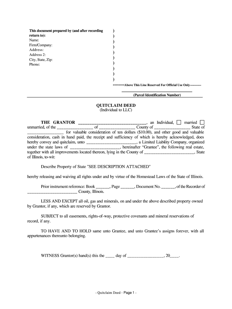 Quit Claim Deed Fill Out Sign Online DocHub