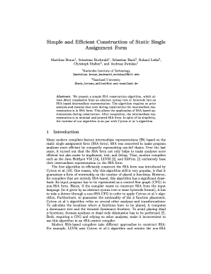 Fillable Online Simple and Efficient Construction of Static Single ...