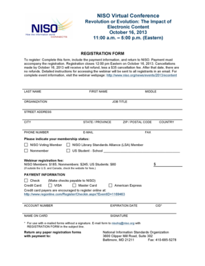 Fillable Online niso NISO Virtual Conference - niso Fax Email Print ...