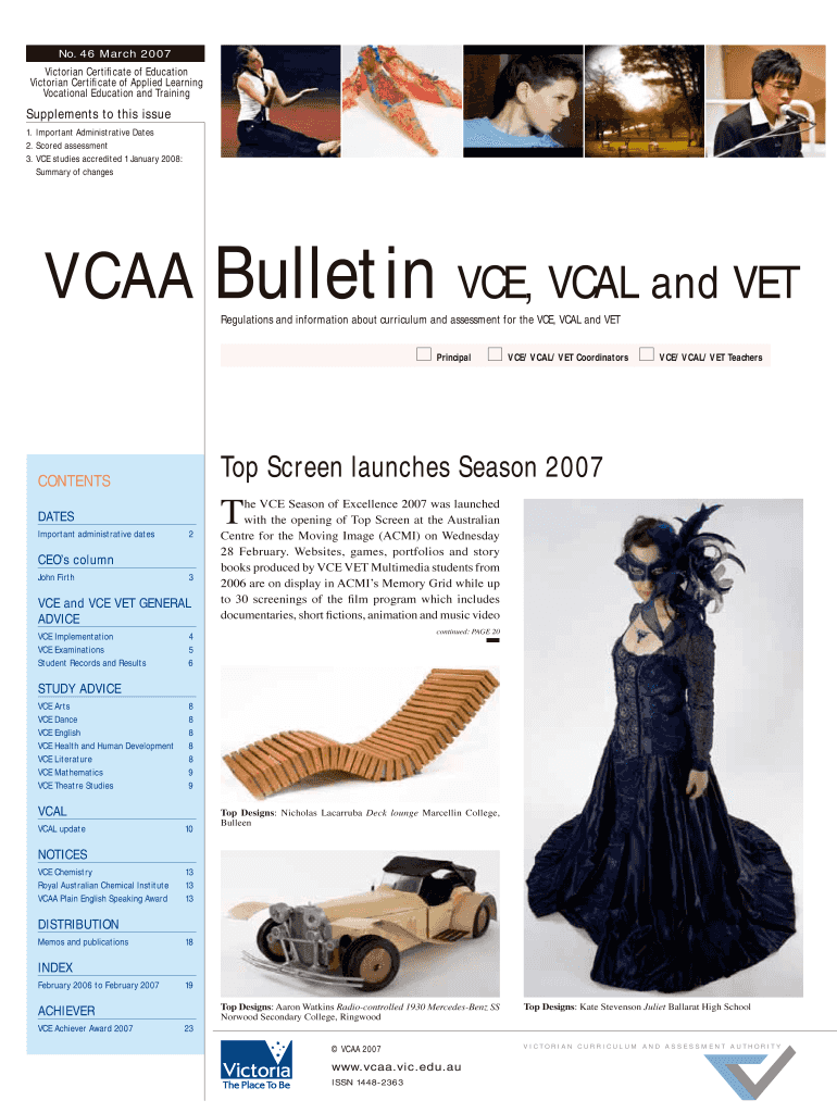 Fillable Online VCAA Bulletin March 2007 Fax Email Print - pdfFiller