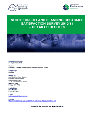 Fillable Online planningni gov NORTHERN IRELAND PLANNING CUSTOMER ...