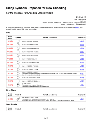 Emoji Symbols - Fill Online, Printable, Fillable, Blank | pdfFiller