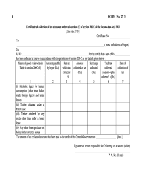 Fillable Online Certificate of collection of tax at source under sub ...