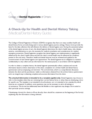 Fillable Online cdho Medical and Dental History - College Of Dental ...