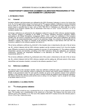 Fillable Online www-naweb iaea APPENDIX TO IAEA CALIBRATION CERTIFICATE Fax Email Print - pdfFiller