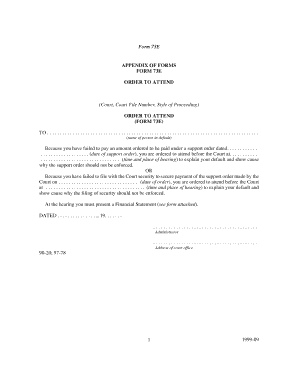 Fillable Online canlii 1 1999-09 Form 73E APPENDIX OF FORMS FORM 73E ...