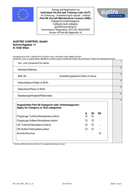Fillable Online Antragsformular OJT - Austro Control Fax Email Print - pdfFiller