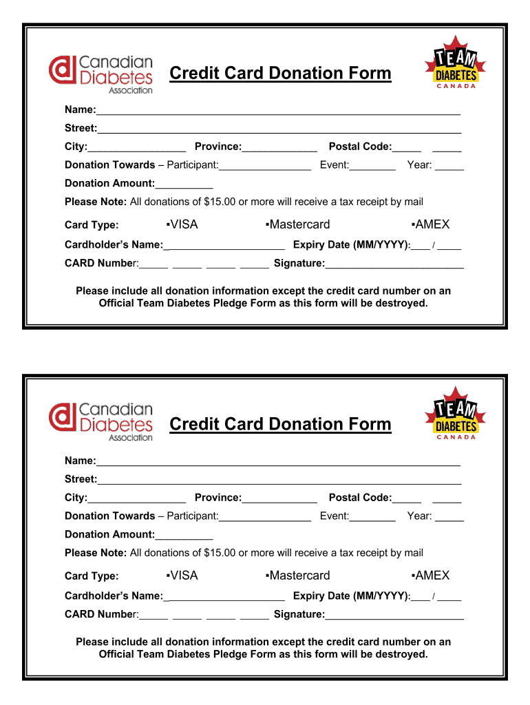 Charity Donation Card Template