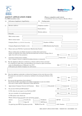 Fillable Online AGENCY APPLICATION FORM Fax Email Print - pdfFiller