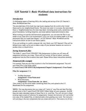 Fillable Online GIS Tutorial 1: Basic Workbook data instructions for students Fax Email Print ...