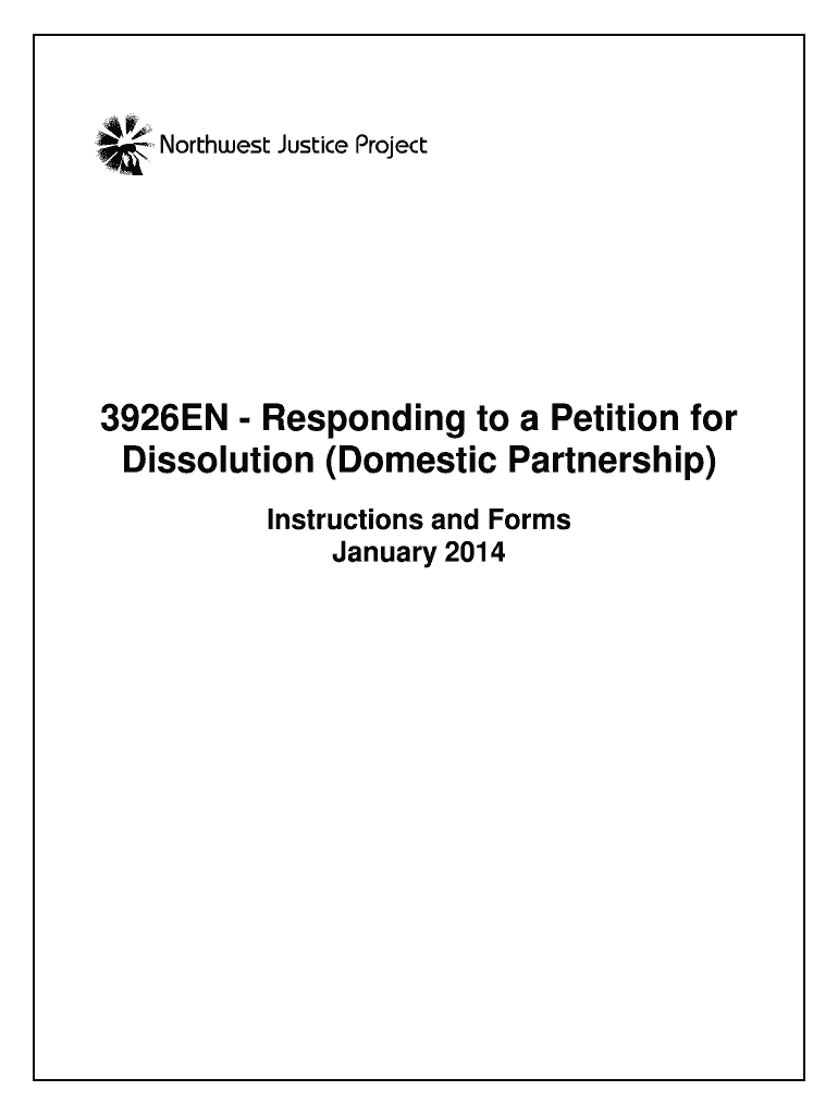 Fillable Online Responding to a Petition for Dissolution (Domestic ...