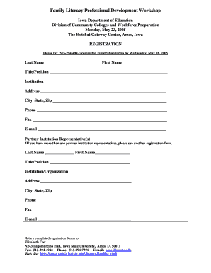 Fillable Online public iastate A Printable Registration Form - Iowa ...