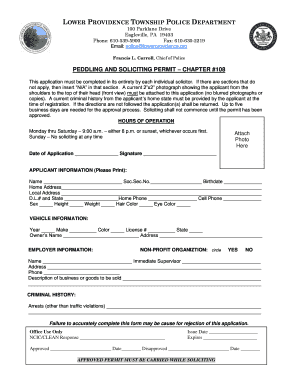 Fillable Online lowerprovidence Peddling and Soliciting Permit Form ...
