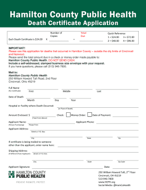 Fillable Online Hamilton County Public Health Fax Email Print - pdfFiller