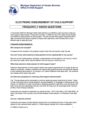 Fillable Online In November 2005 the Michigan State Disbursement Unit ...