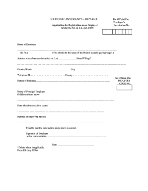 Fillable Online Employer39s bapplicationb for Registration - National ...