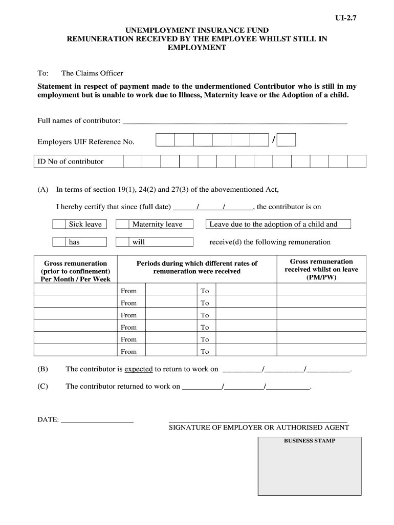 Ui 2 7 Fill Online Printable Fillable Blank PdfFiller